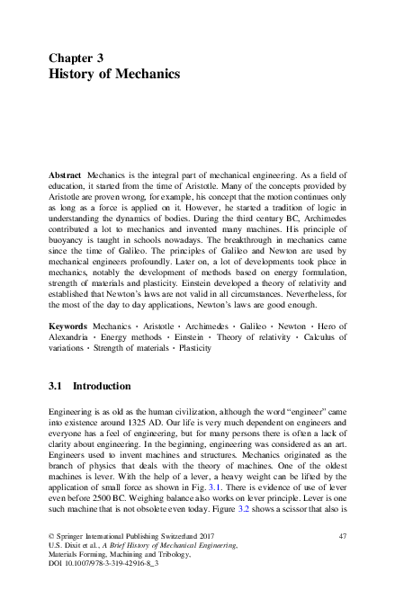 (PDF) History of Mechanics