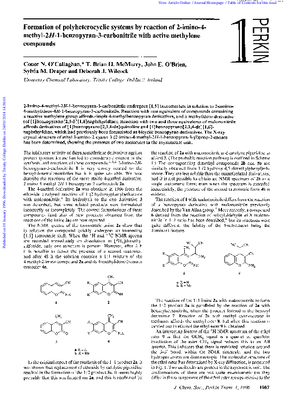 (PDF) Formation of polyheterocyclic systems by reaction of 2-imino-4 ...