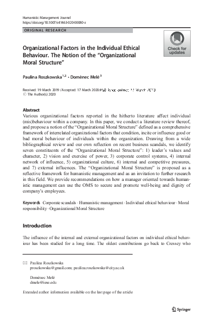 PDF Organizational Factors In The Individual Ethical Behaviour The Notion Of The pdf-organizational-factors-in-the-individual-ethical-behaviour-the-notion-of-the