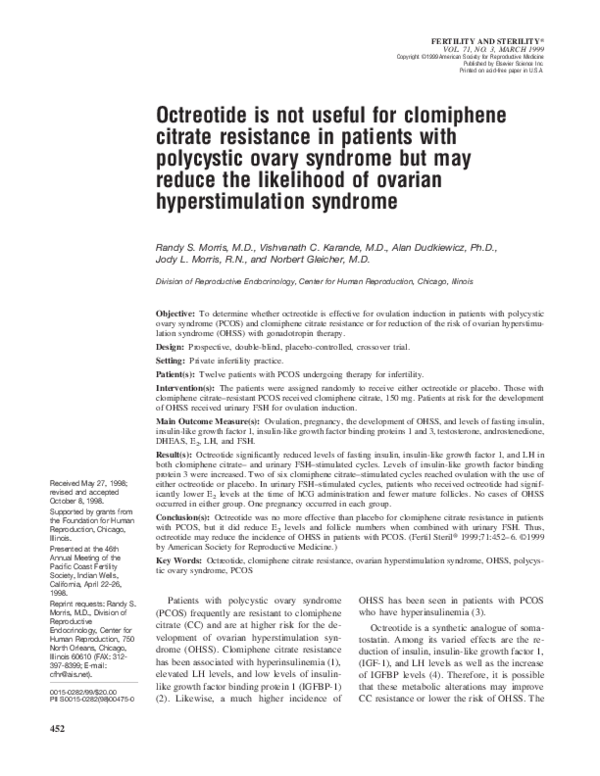 (PDF) Octreotide and Clomiphene Resistance in PCOS