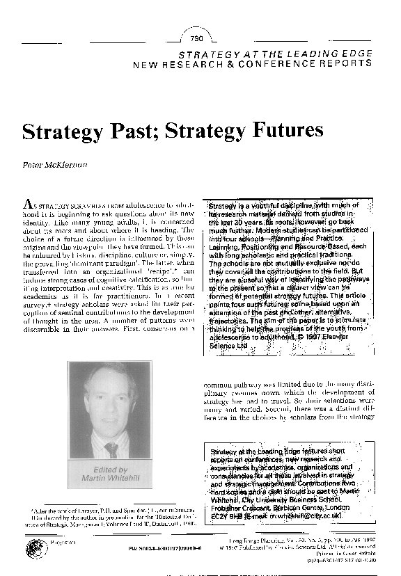 (PDF) Strategy past; strategy futures