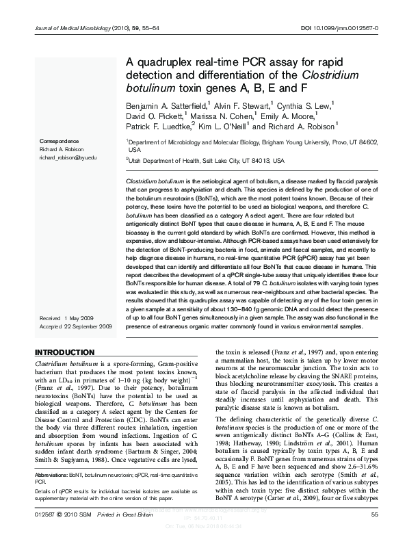 (PDF) A quadruplex real-time PCR assay for rapid detection and differentiation of the ...