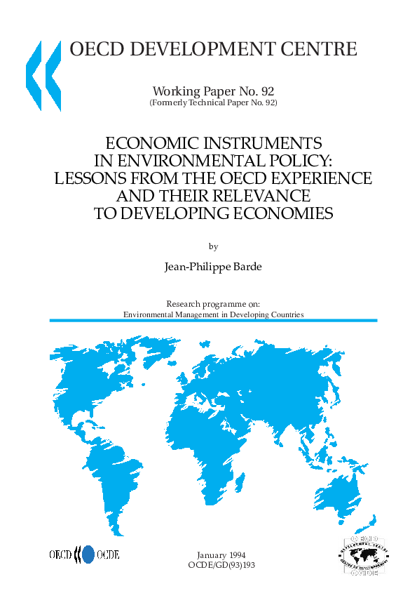 (PDF) Economic Instruments in Environmental Policy