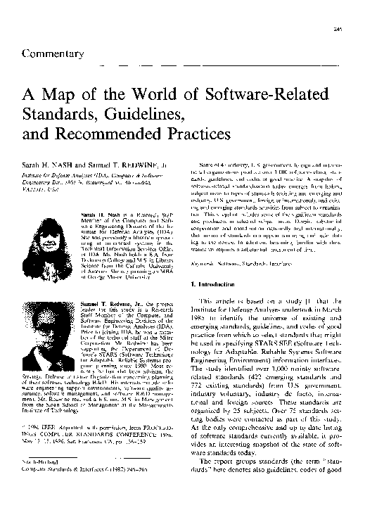 (PDF) A map of the world of software-related standards, guidelines, and ...