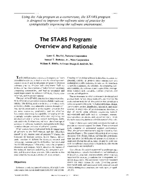 (PDF) The STARS Program: Overview and Rationale