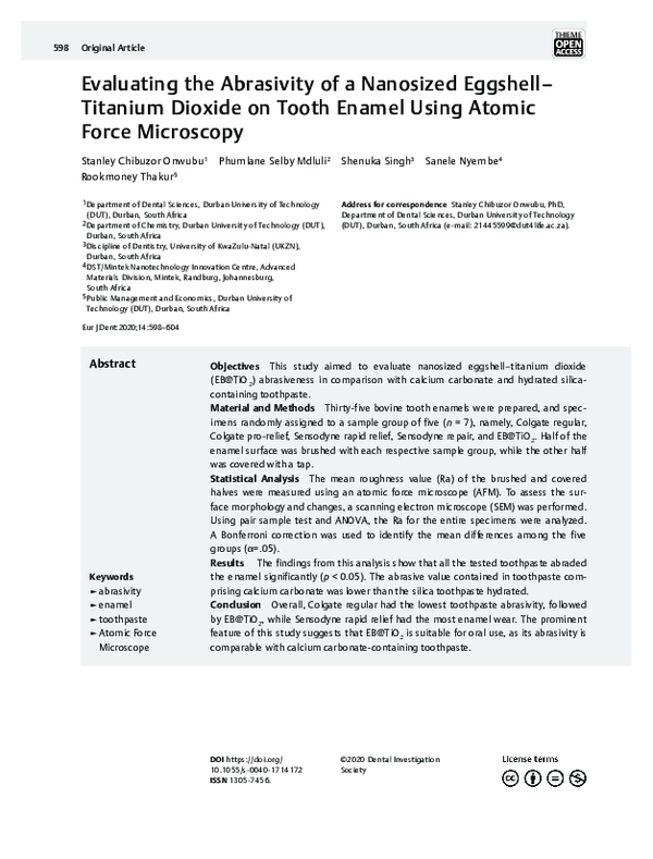 (PDF) Evaluating the Abrasivity of a Nanosized Eggshell–Titanium ...