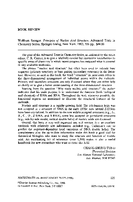 (PDF) Principles of nucleic acid structure