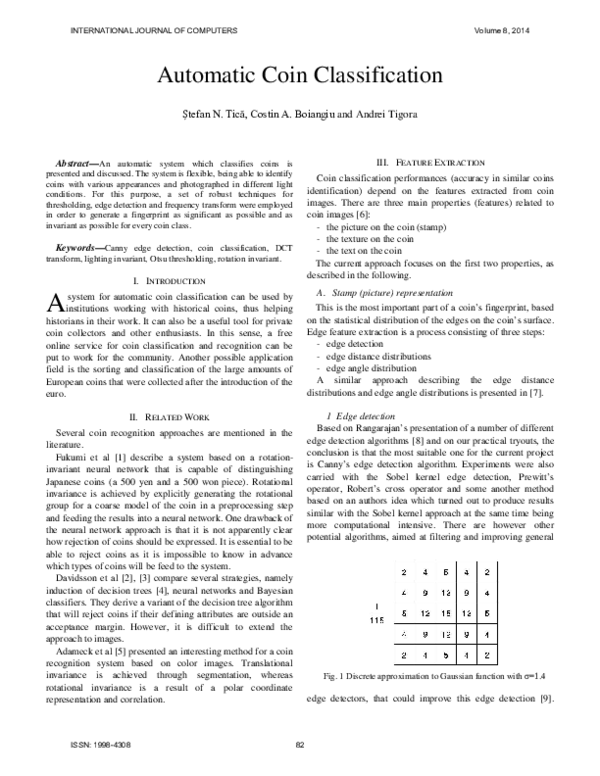 (PDF) Automatic Coin Classification