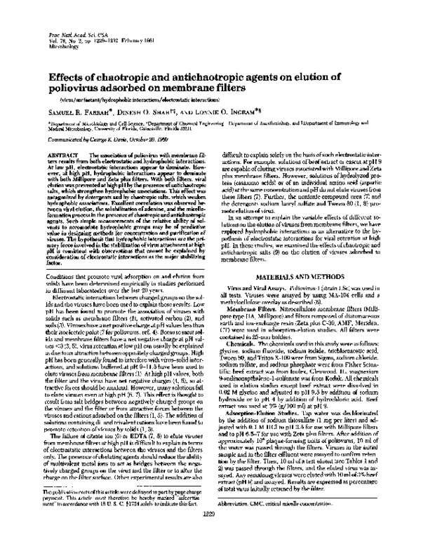(PDF) Effects of chaotropic and antichaotropic agents on elution of ...