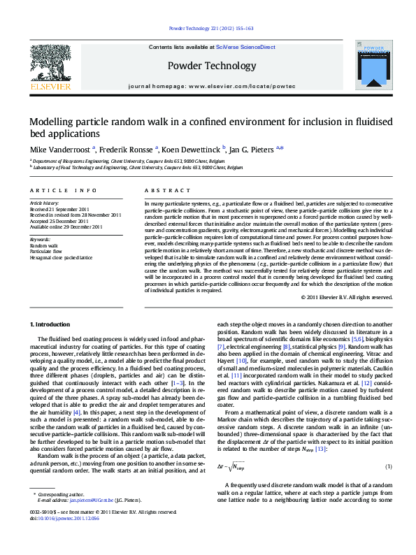 (PDF) Modelling particle random walk in a confined environment for ...
