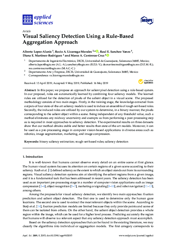 (PDF) Visual Saliency Detection Using a Rule-Based Aggregation Approach