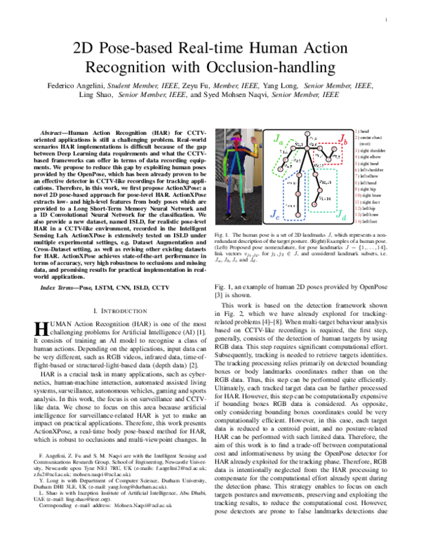 Pdf 2d Pose Based Real Time Human Action Recognition With Occlusion Handling