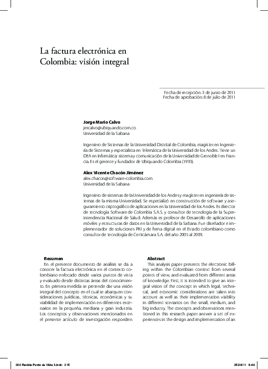 (PDF) La factura electrónica en Colombia: visión integral