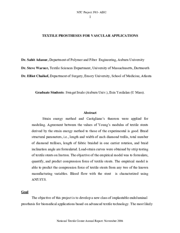 (PDF) Textile Prostheses for Vascular Applications | Sabit Adanur ...