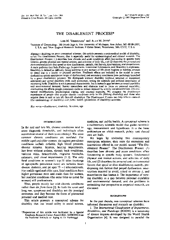 (PDF) The disablement process