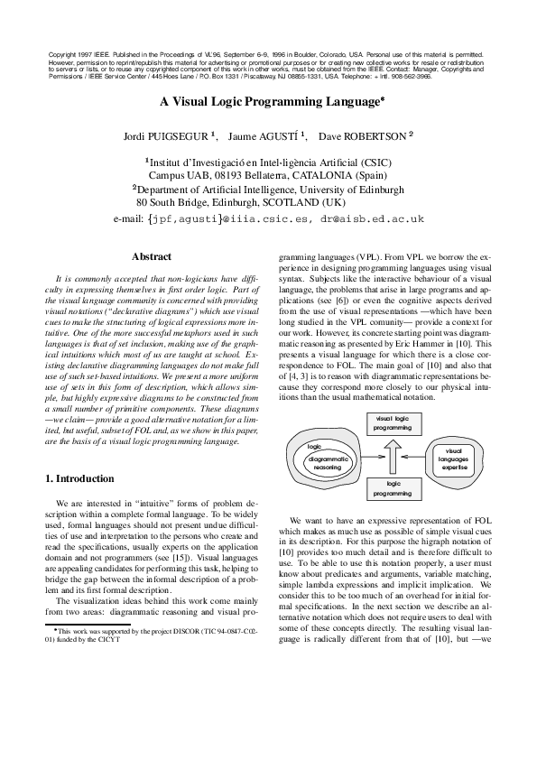(PDF) A visual logic programming language