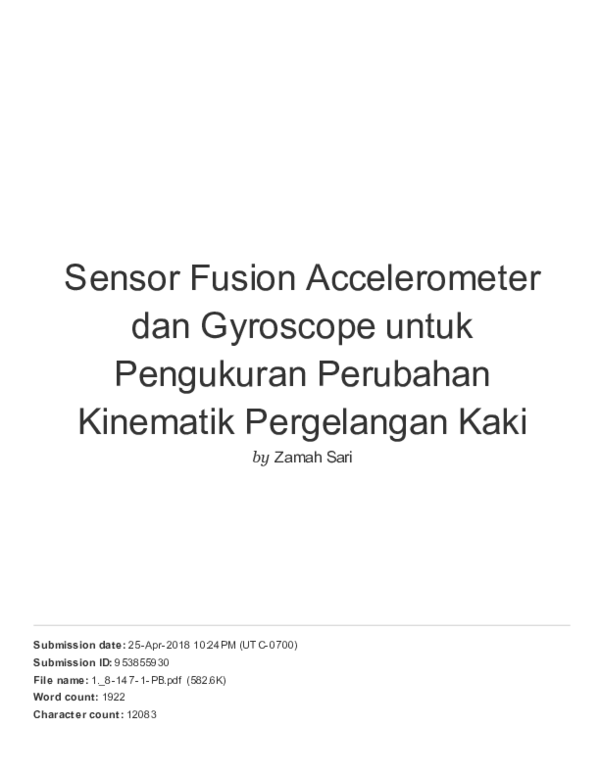 (PDF) Sensor Fusion Accelerometer dan Gyroscope untuk Pengukuran ...