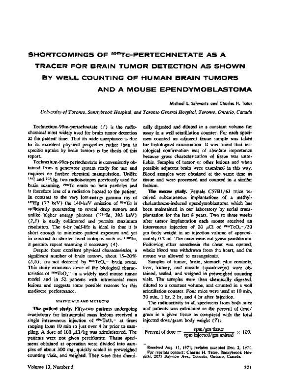 (PDF) Shortcomings of 99m Tc-pertechnetate as a tracer for brain tumor ...