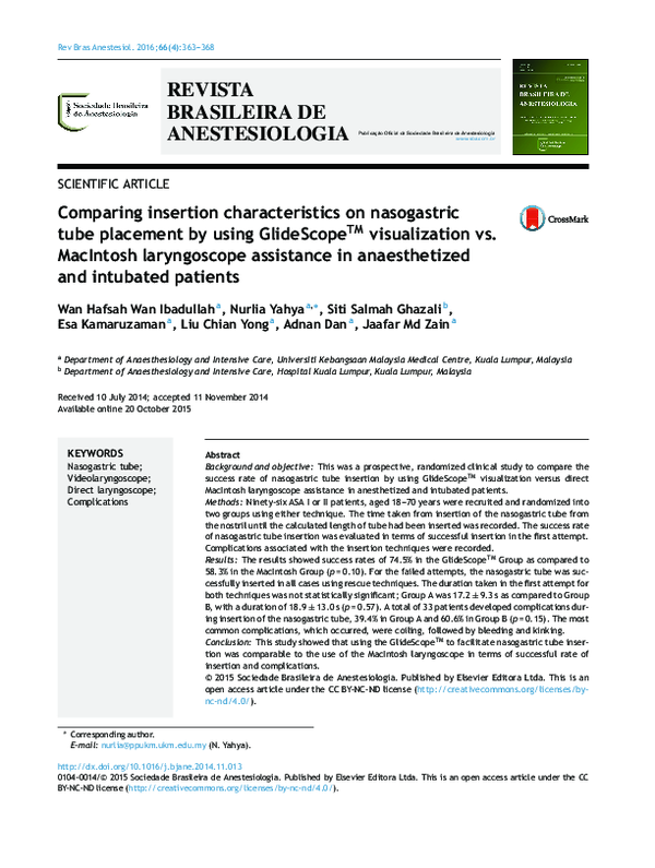 (PDF) Comparing insertion characteristics on nasogastric tube placement ...
