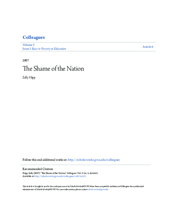(PDF) The Shame of the Nation