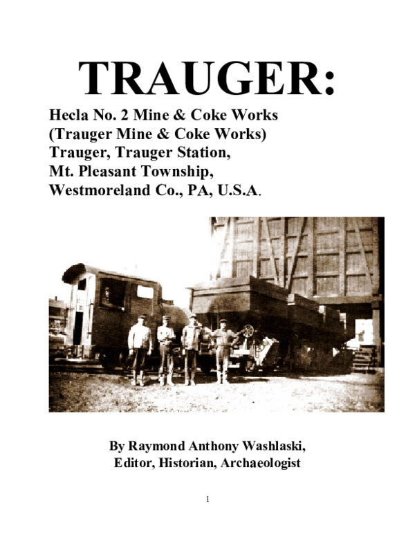 (DOC) TRAUGER: Hecla No. 2 Mine & Coke Works (Trauger Mine & Coke Works ...