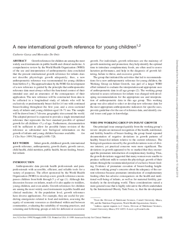 (PDF) A new international growth reference for young children