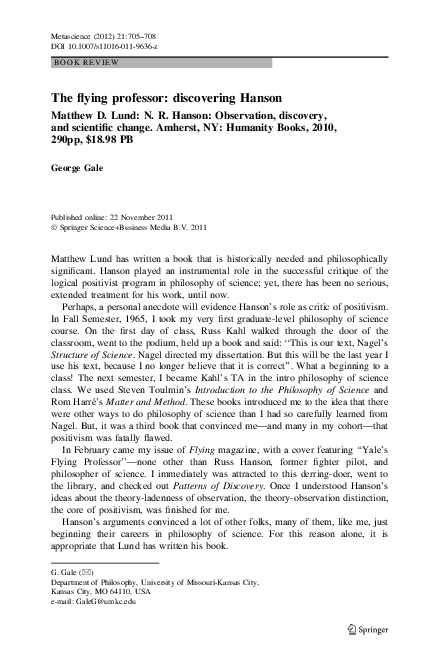 (PDF) The flying professor: discovering Hanson