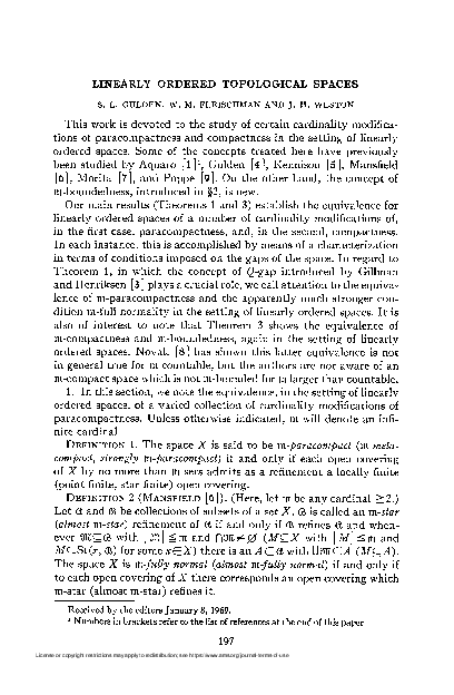 (PDF) Linearly ordered topological spaces