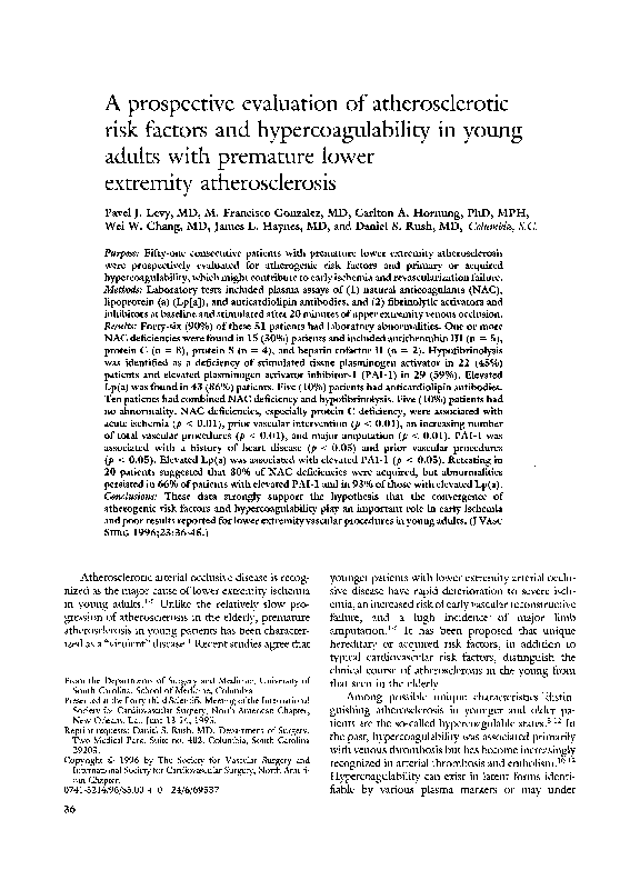 (PDF) A prospective evaluation of atherosclerotic risk factors and ...