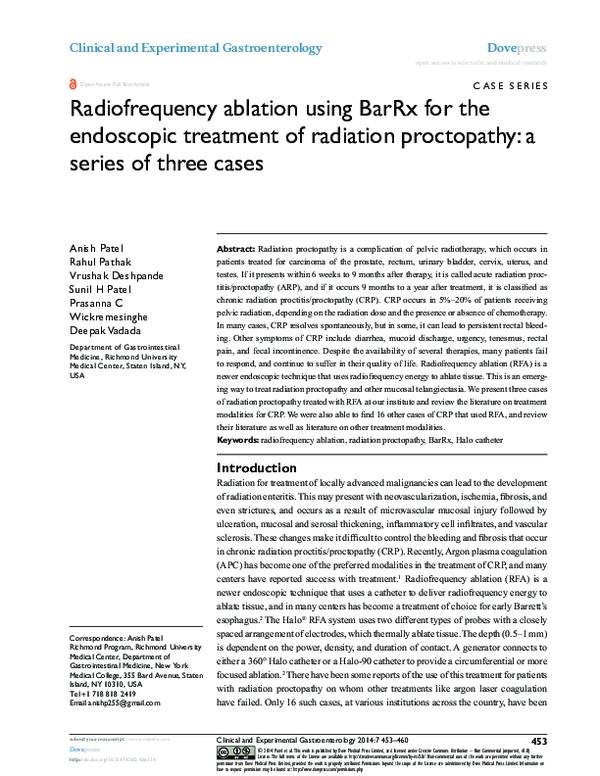 (PDF) Radiofrequency ablation using BarRx for the endoscopic treatment ...