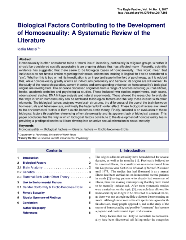 (PDF) Biological Factors Contributing to the Development of ...