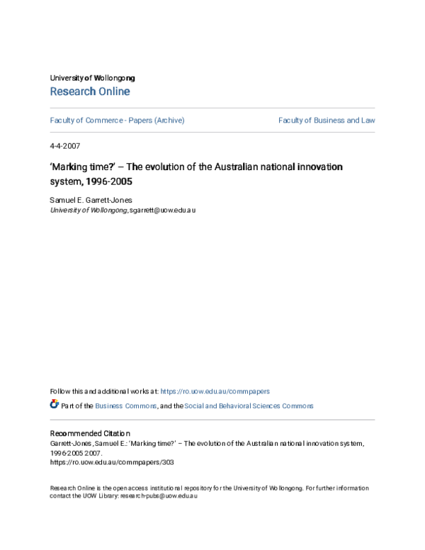 (PDF) ‘Marking time?’ – The evolution of the Australian national ...
