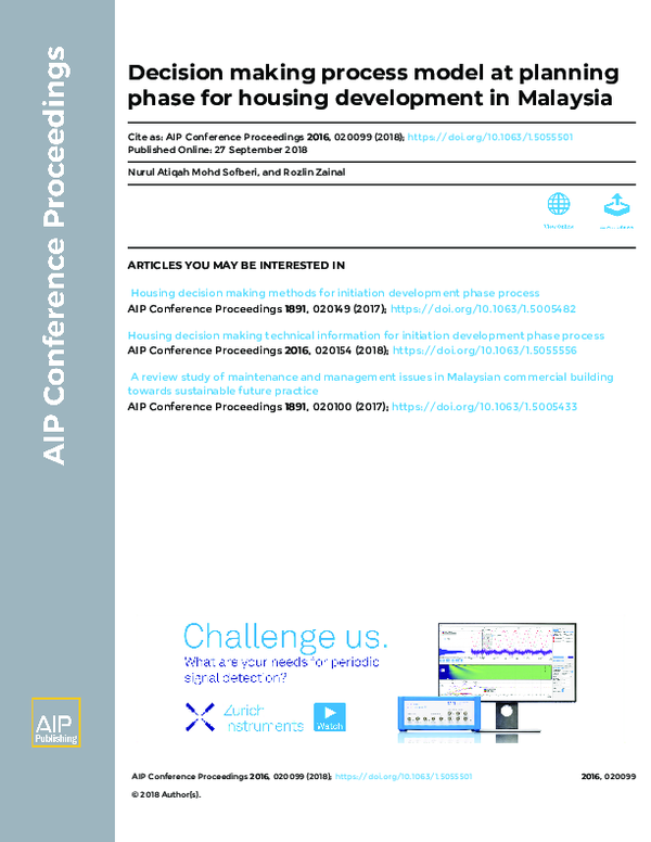 (PDF) Decision making process model at planning phase for housing ...