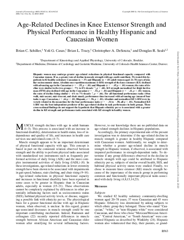 (PDF) Age-Related Declines in Knee Extensor Strength and Physical ...