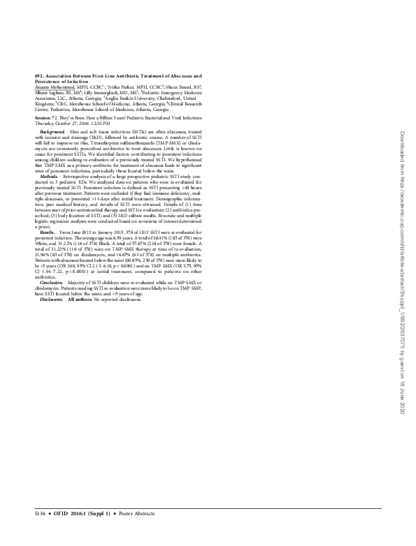 (PDF) Association Between First-Line Antibiotic Treatment of Abscesses ...