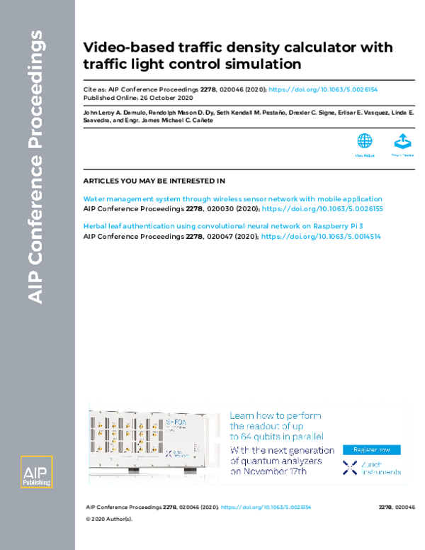 (PDF) Video-based traffic density calculator with traffic light control ...