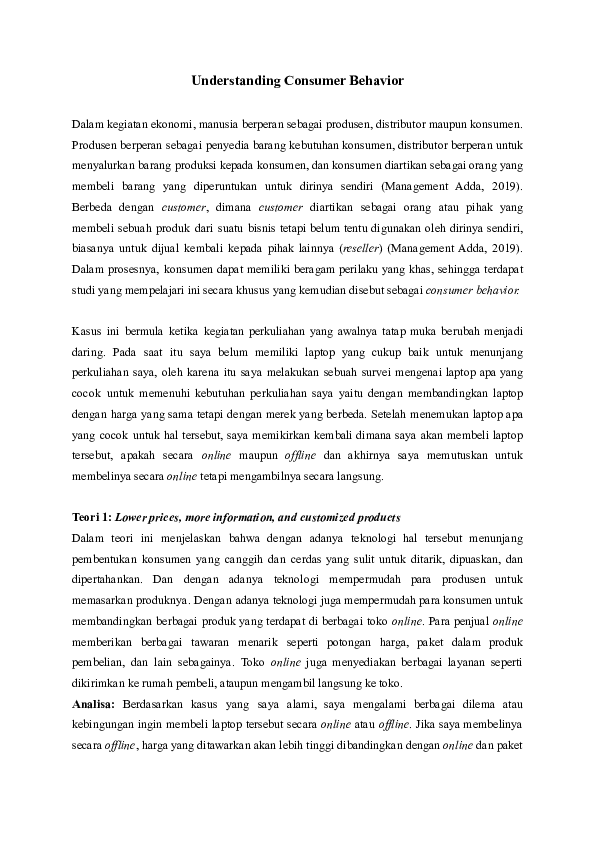 (PDF) Understanding Consumer Behavior