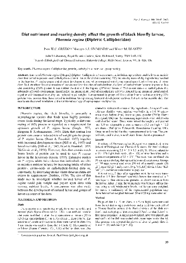(PDF) Diet nutriment and rearing density affect the growth of black ...