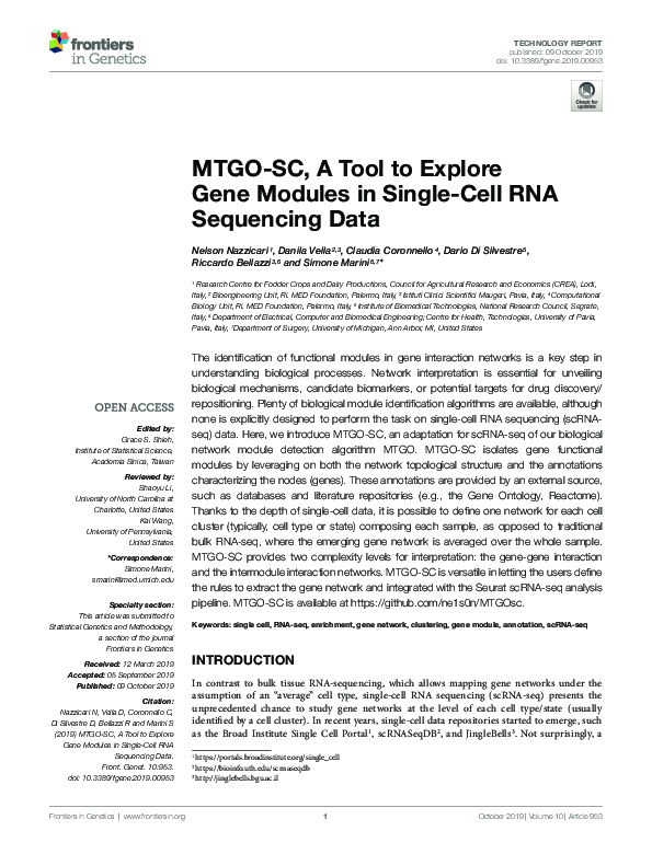 (PDF) MTGO-SC, A Tool to Explore Gene Modules in Single-Cell RNA Sequencing Data | Claudia ...