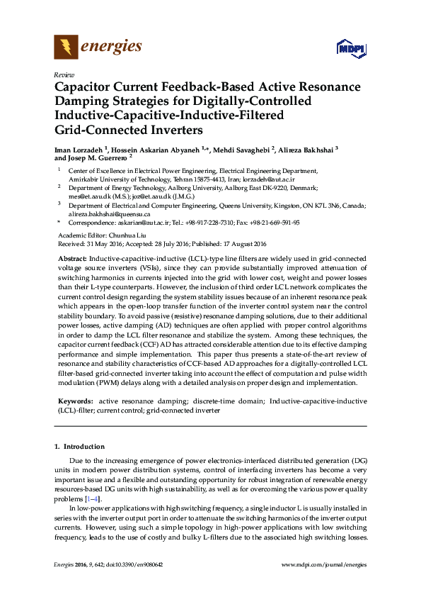 (PDF) Capacitor Current Feedback-Based Active Resonance Damping Strategies for Digitally ...