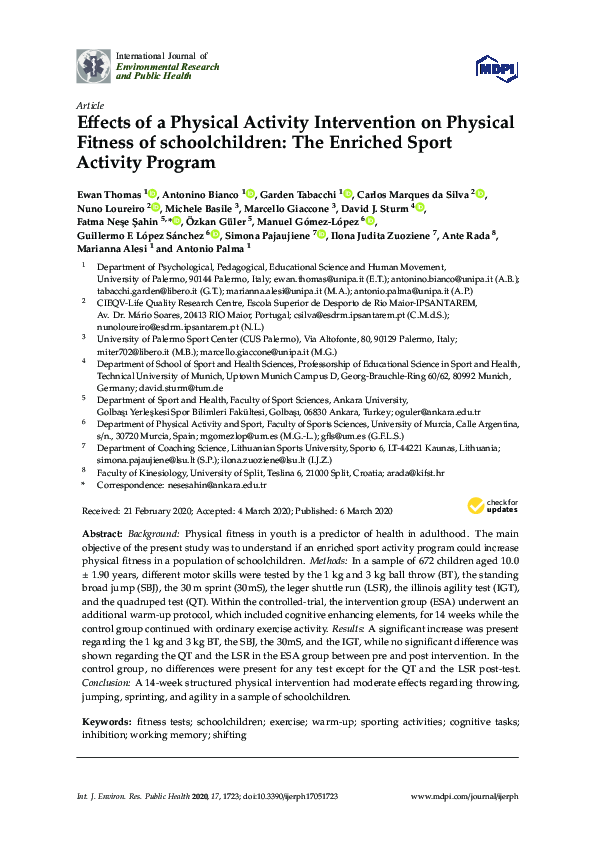 (PDF) Effects of a Physical Activity Intervention on Physical Fitness ...