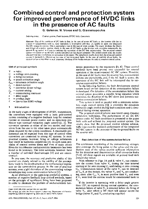 (PDF) Combined control and protection system for improved performance ...