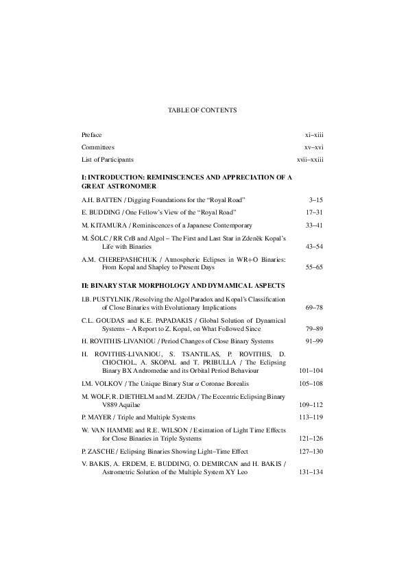 (PDF) Zdeněk Kopal’s Binary Star Legacy