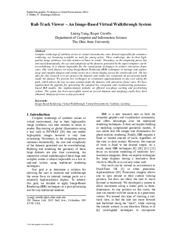(PDF) Rail-Track Viewer -- An Image-Based Virtual Walkthrough System | Roger Crawfis - Academia.edu