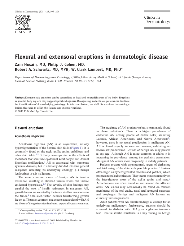 (PDF) Flexural and extensoral eruptions in dermatologic disease
