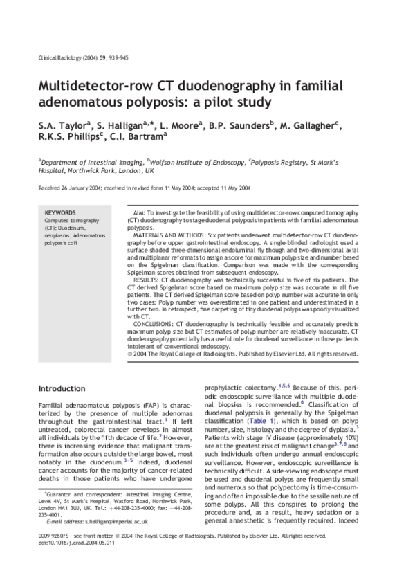 (PDF) Multidetector-row CT duodenography in familial adenomatous ...