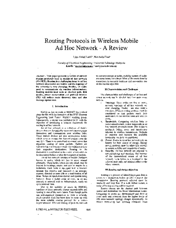 Pdf Routing Protocols In Wireless Mobile Ad Hoc Network A Review