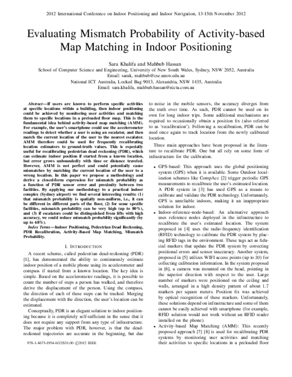 (PDF) Evaluating mismatch probability of activity-based map matching in ...