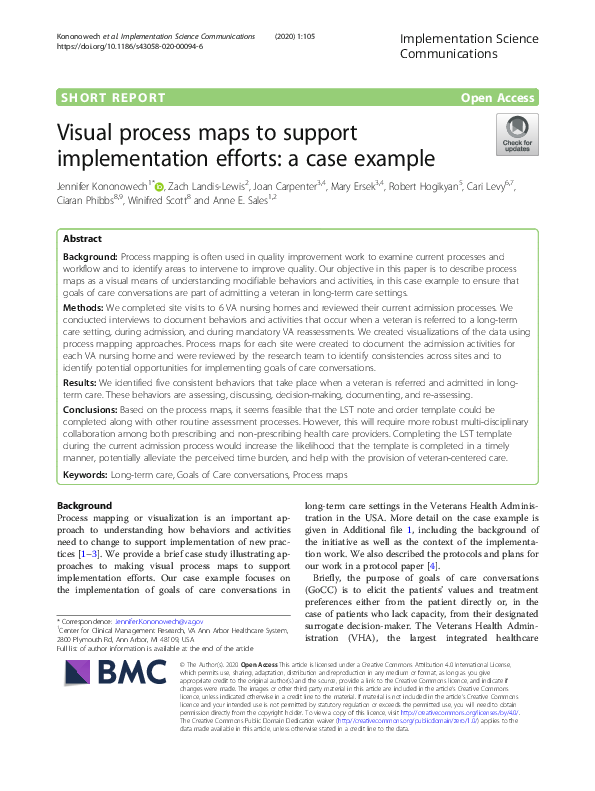 (PDF) Visual process maps to support implementation efforts: a case example