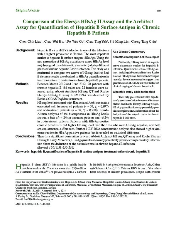 (PDF) Simple confirmatory assay for anti-HBc reactivity | Valeria ...
